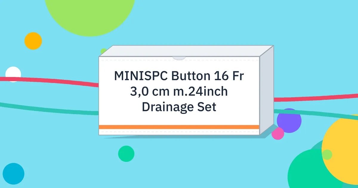 Symbolbild: Packung mit der Aufschrift MINISPC Button 16 Fr 3,0 cm m.24inch Drainage Set (PZN 20822000) – Verfügbarkeit und Bezug in Apotheken in Frankfurt am Main