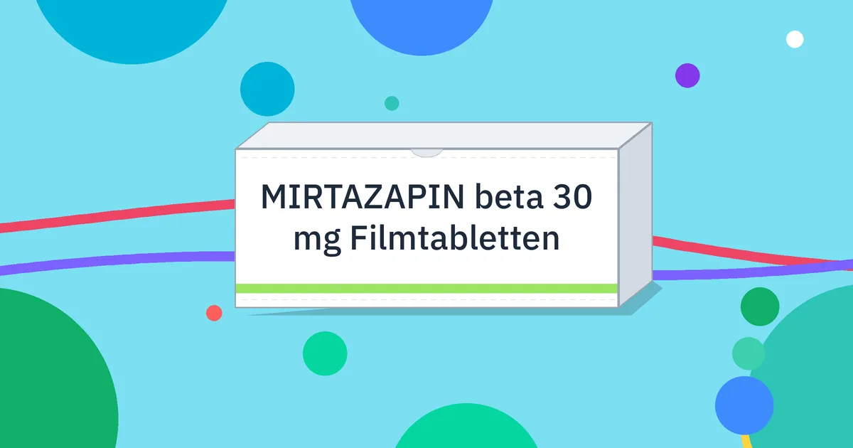 Symbolbild: Packung mit der Aufschrift MIRTAZAPIN beta 30 mg Filmtabletten (PZN 03136409) – Verfügbarkeit und Bezug in Apotheken in Frankfurt am Main