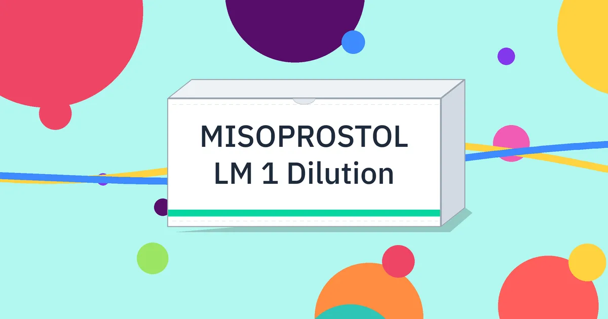 Symbolbild: Packung mit der Aufschrift MISOPROSTOL LM 1 Dilution (PZN 12956488) – Verfügbarkeit und Bezug in Apotheken in Frankfurt am Main