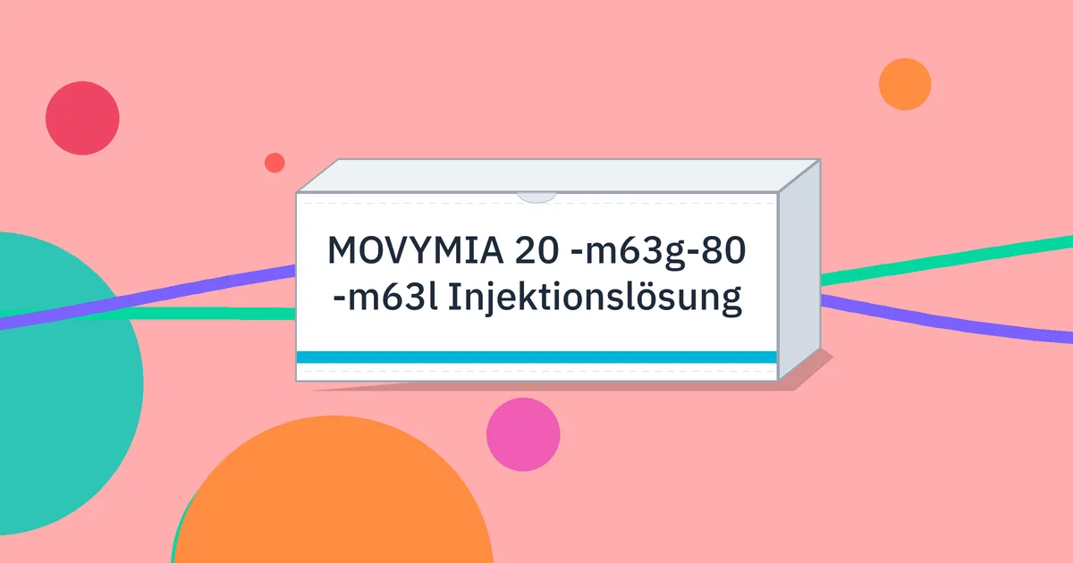 Symbolbild: Packung mit der Aufschrift MOVYMIA 20 -m63g-80 -m63l Injektionslösung (PZN 16873196) – Verfügbarkeit und Bezug in Apotheken in Frankfurt am Main