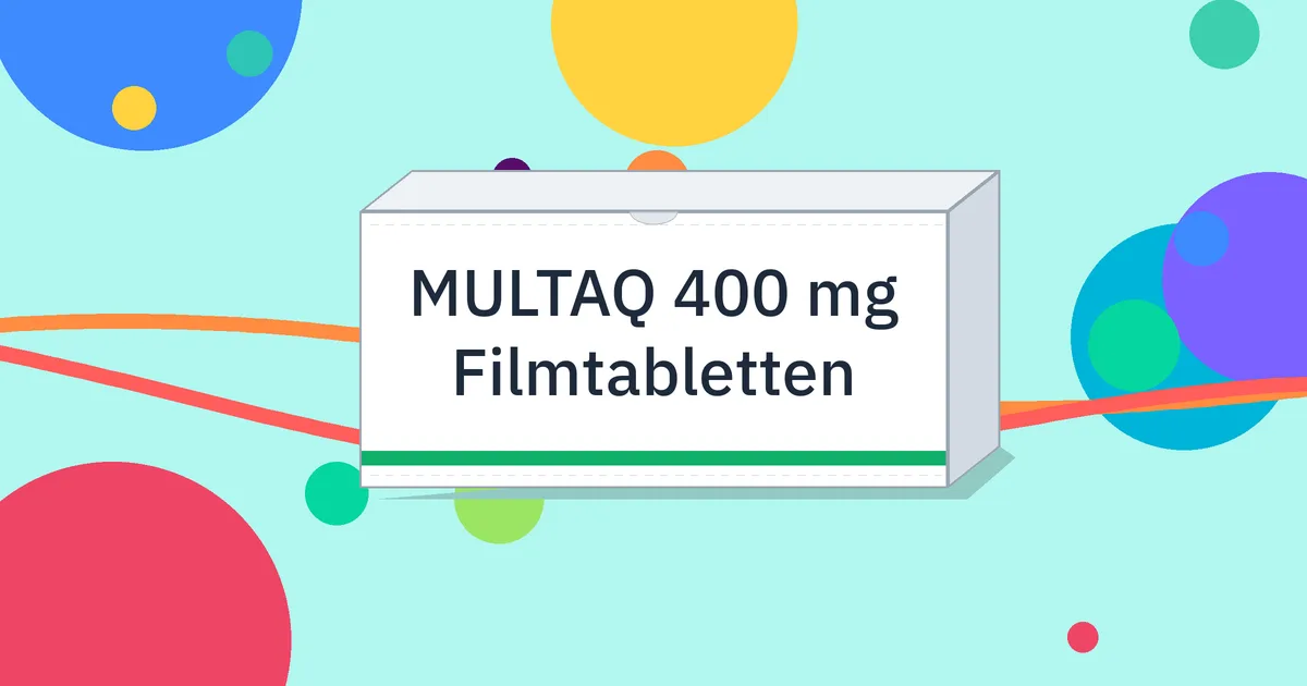 Symbolbild: Packung mit der Aufschrift MULTAQ 400 mg Filmtabletten (PZN 05387601) – Verfügbarkeit und Bezug in Apotheken in Frankfurt am Main