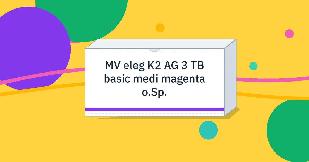 Symbolbild: Packung mit der Aufschrift MV eleg K2 AG 3 TB basic medi magenta o.Sp. (PZN 15273488) – Verfügbarkeit und Bezug in Apotheken in Frankfurt am Main