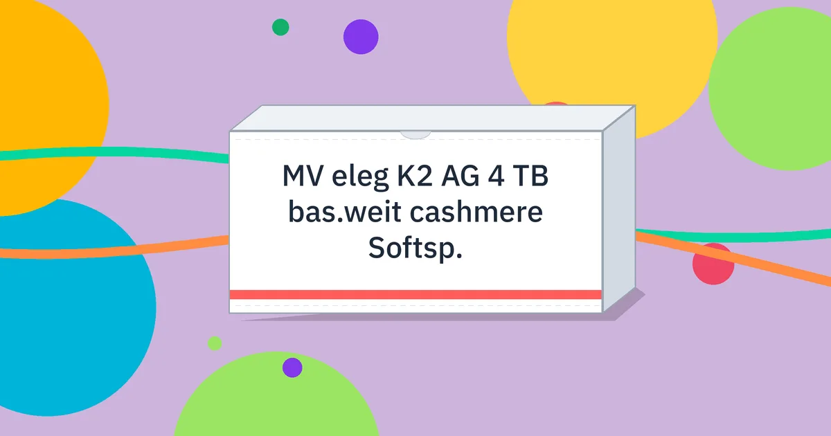 Symbolbild: Packung mit der Aufschrift MV eleg K2 AG 4 TB bas.weit cashmere Softsp. (PZN 14680688) – Verfügbarkeit und Bezug in Apotheken in Frankfurt am Main