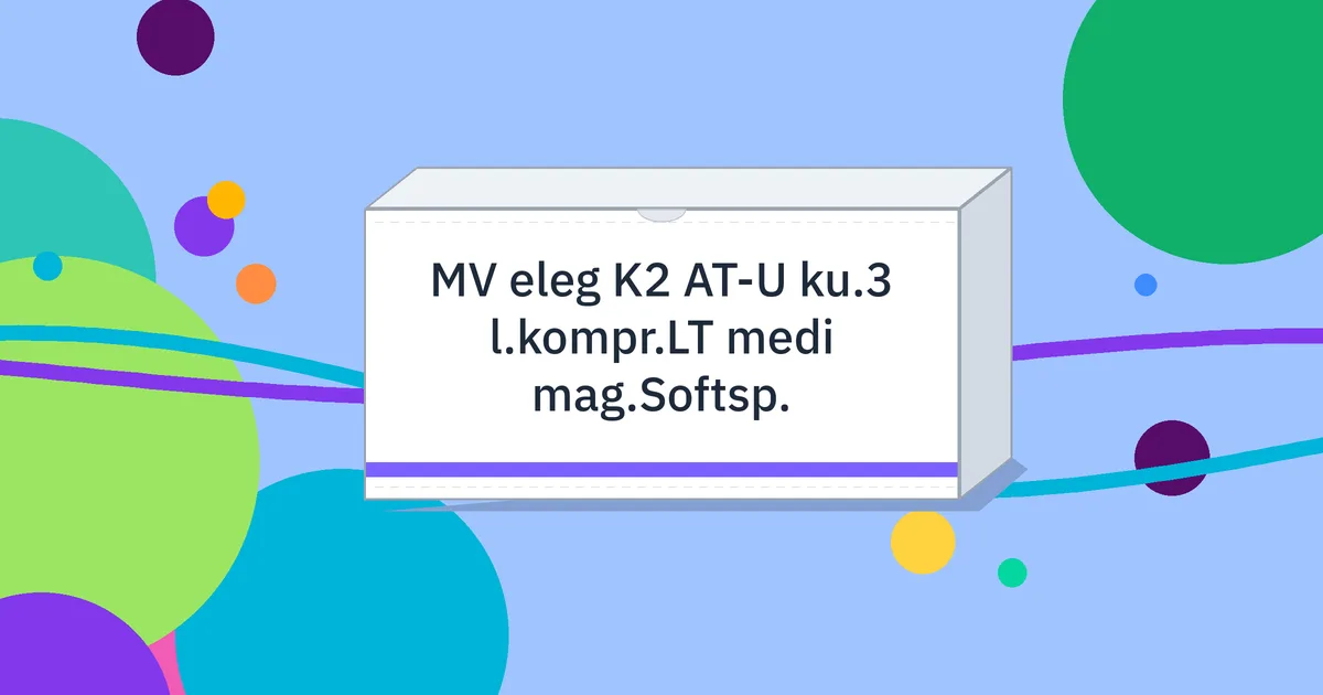 Symbolbild: Packung mit der Aufschrift MV eleg K2 AT-U ku.3 l.kompr.LT medi mag.Softsp. (PZN 14627547) – Verfügbarkeit und Bezug in Apotheken in Frankfurt am Main