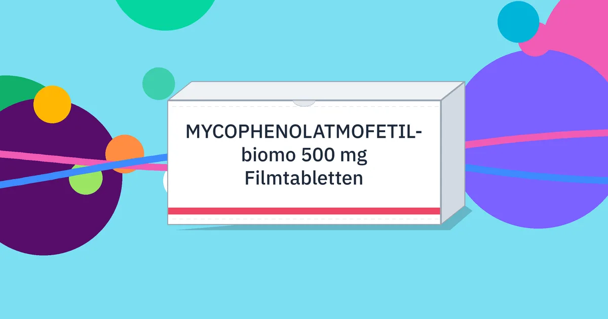 Symbolbild: Packung mit der Aufschrift MYCOPHENOLATMOFETIL-biomo 500 mg Filmtabletten (PZN 10029559) – Verfügbarkeit und Bezug in Apotheken in Frankfurt am Main