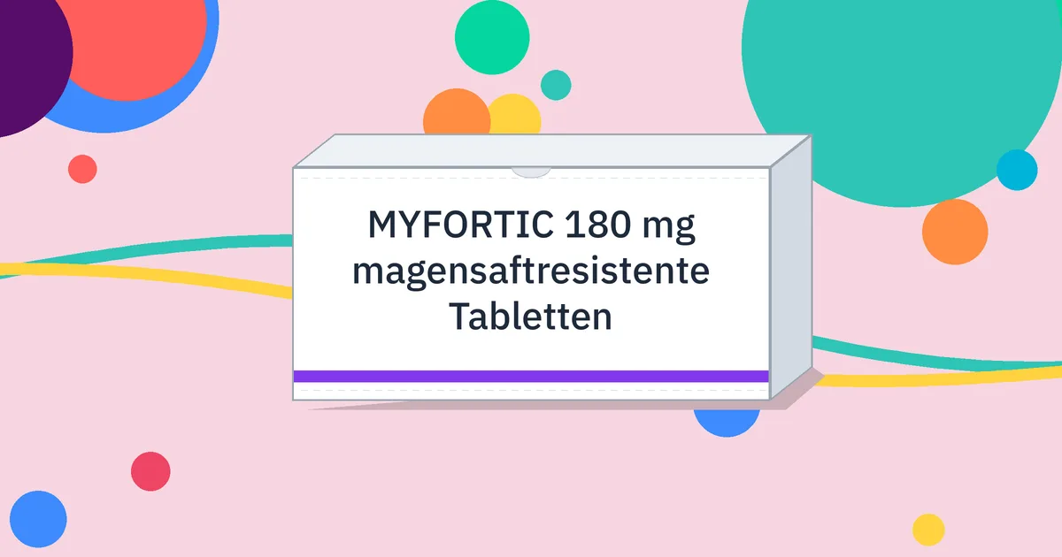 Symbolbild: Packung mit der Aufschrift MYFORTIC 180 mg magensaftresistente Tabletten (PZN 10813477) – Verfügbarkeit und Bezug in Apotheken in Frankfurt am Main