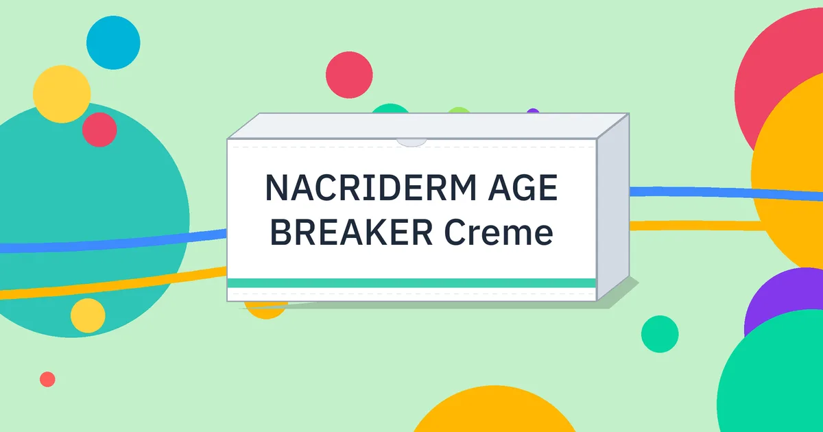 Symbolbild: Packung mit der Aufschrift NACRIDERM AGE BREAKER Creme (PZN 11088334) – Verfügbarkeit und Bezug in Apotheken in Frankfurt am Main