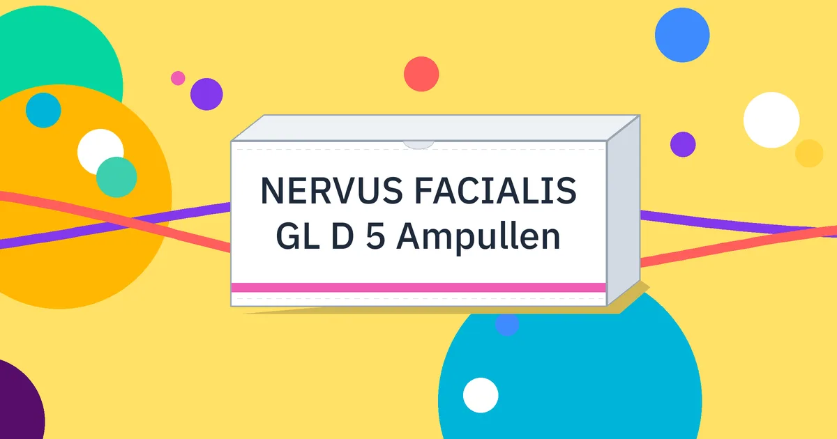 Symbolbild: Packung mit der Aufschrift NERVUS FACIALIS GL D 5 Ampullen (PZN 03355749) – Verfügbarkeit und Bezug in Apotheken in Frankfurt am Main