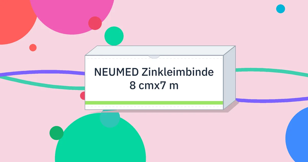 Symbolbild: Packung mit der Aufschrift NEUMED Zinkleimbinde 8 cmx7 m (PZN 10143491) – Verfügbarkeit und Bezug in Apotheken in Frankfurt am Main