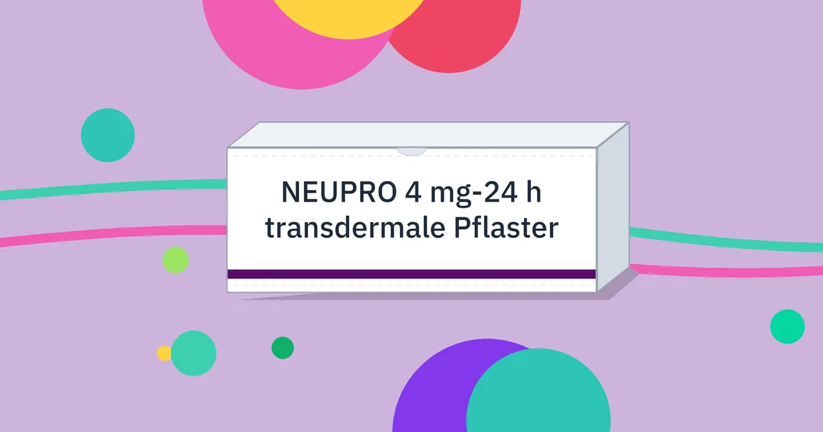Symbolbild: Packung mit der Aufschrift NEUPRO 4 mg-24 h transdermale Pflaster (PZN 09338143) – Verfügbarkeit und Bezug in Apotheken in Frankfurt am Main