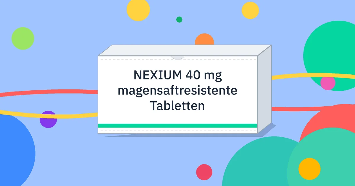 Symbolbild: Packung mit der Aufschrift NEXIUM 40 mg magensaftresistente Tabletten (PZN 12599947) – Verfügbarkeit und Bezug in Apotheken in Frankfurt am Main