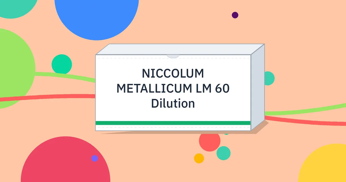 Symbolbild: Packung mit der Aufschrift NICCOLUM METALLICUM LM 60 Dilution (PZN 12968422) – Verfügbarkeit und Bezug in Apotheken in Frankfurt am Main