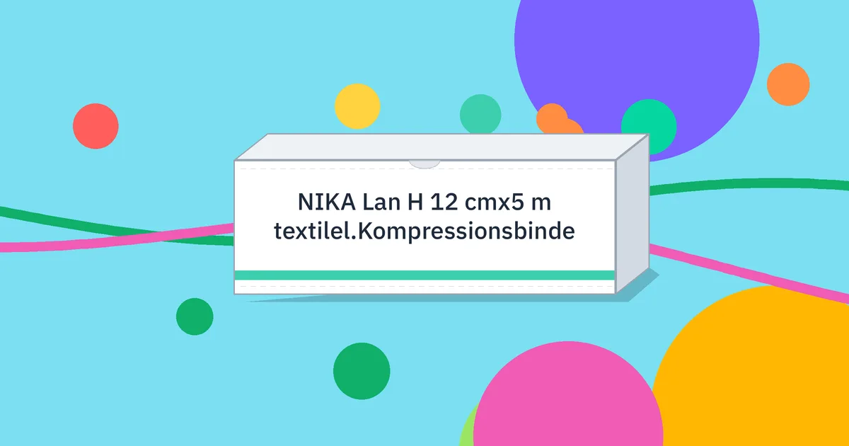 Symbolbild: Packung mit der Aufschrift NIKA Lan H 12 cmx5 m textilel.Kompressionsbinde (PZN 18171311) – Verfügbarkeit und Bezug in Apotheken in Frankfurt am Main