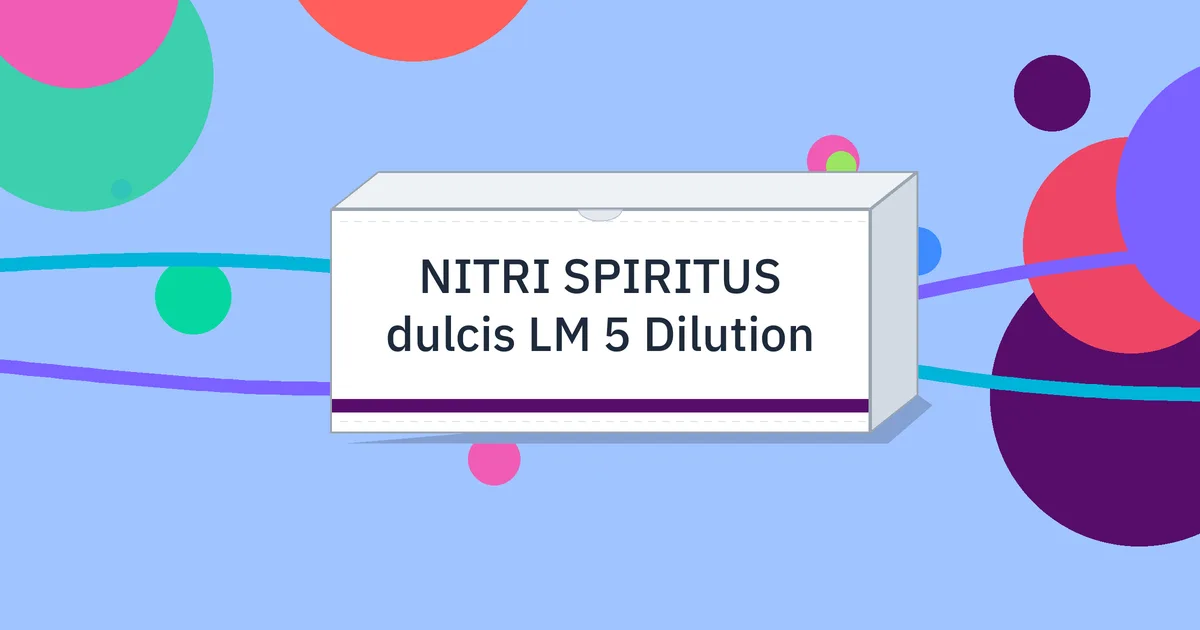 Symbolbild: Packung mit der Aufschrift NITRI SPIRITUS dulcis LM 5 Dilution (PZN 13619505) – Verfügbarkeit und Bezug in Apotheken in Frankfurt am Main