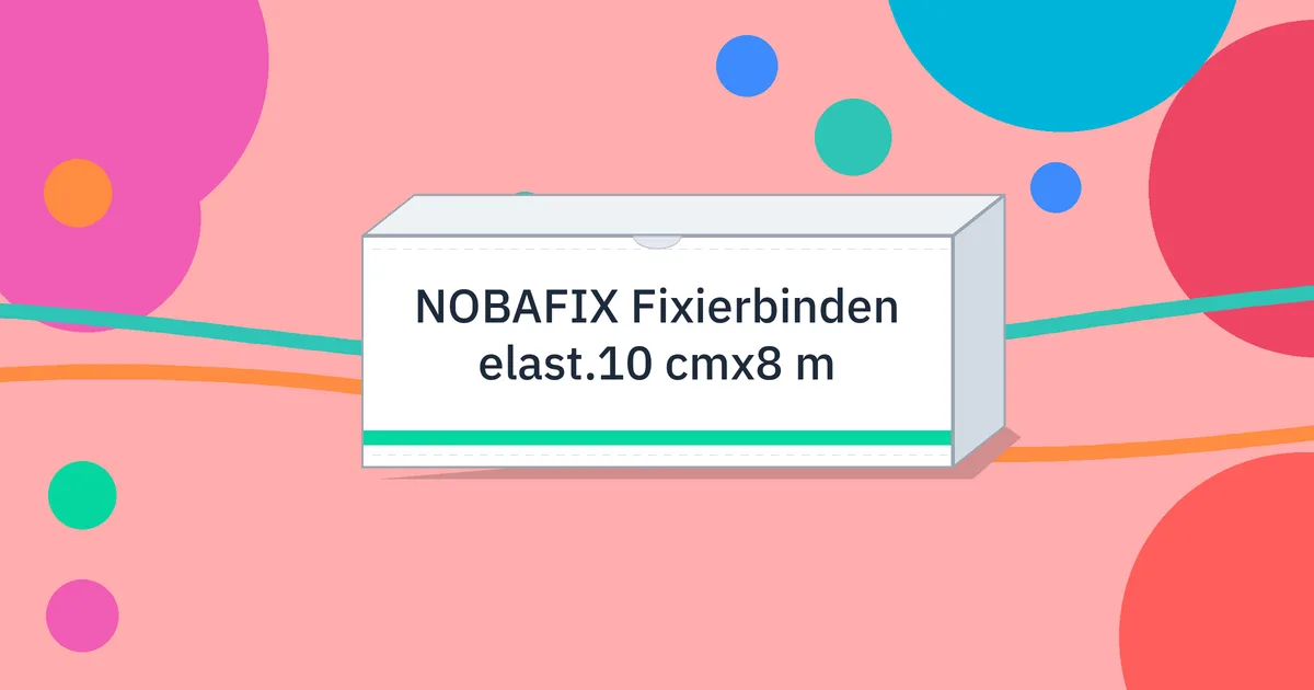 Symbolbild: Packung mit der Aufschrift NOBAFIX Fixierbinden elast.10 cmx8 m (PZN 16028041) – Verfügbarkeit und Bezug in Apotheken in Frankfurt am Main
