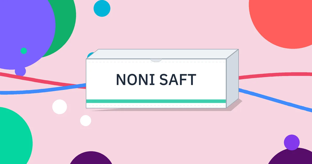 Symbolbild: Packung mit der Aufschrift NONI SAFT (PZN 02936390) – Verfügbarkeit und Bezug in Apotheken in Frankfurt am Main
