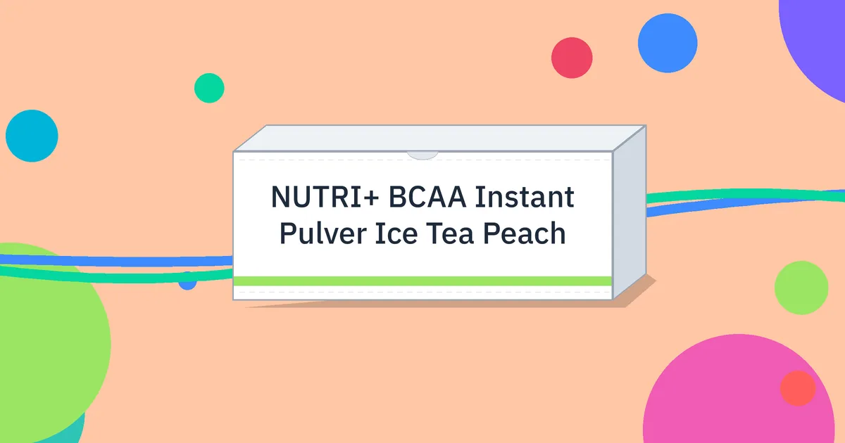 Symbolbild: Packung mit der Aufschrift NUTRI+ BCAA Instant Pulver Ice Tea Peach (PZN 19670565) – Verfügbarkeit und Bezug in Apotheken in Frankfurt am Main