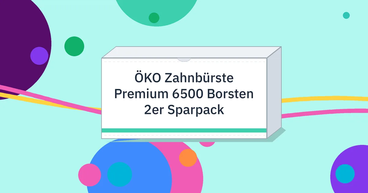 Symbolbild: Packung mit der Aufschrift ÖKO Zahnbürste Premium 6500 Borsten 2er Sparpack (PZN 19513280) – Verfügbarkeit und Bezug in Apotheken in Frankfurt am Main