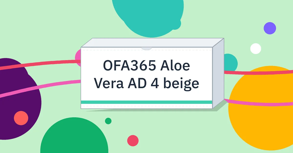 Symbolbild: Packung mit der Aufschrift OFA365 Aloe Vera AD 4 beige (PZN 16723539) – Verfügbarkeit und Bezug in Apotheken in Frankfurt am Main