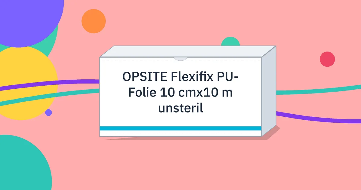 Symbolbild: Packung mit der Aufschrift OPSITE Flexifix PU-Folie 10 cmx10 m unsteril (PZN 16139556) – Verfügbarkeit und Bezug in Apotheken in Frankfurt am Main