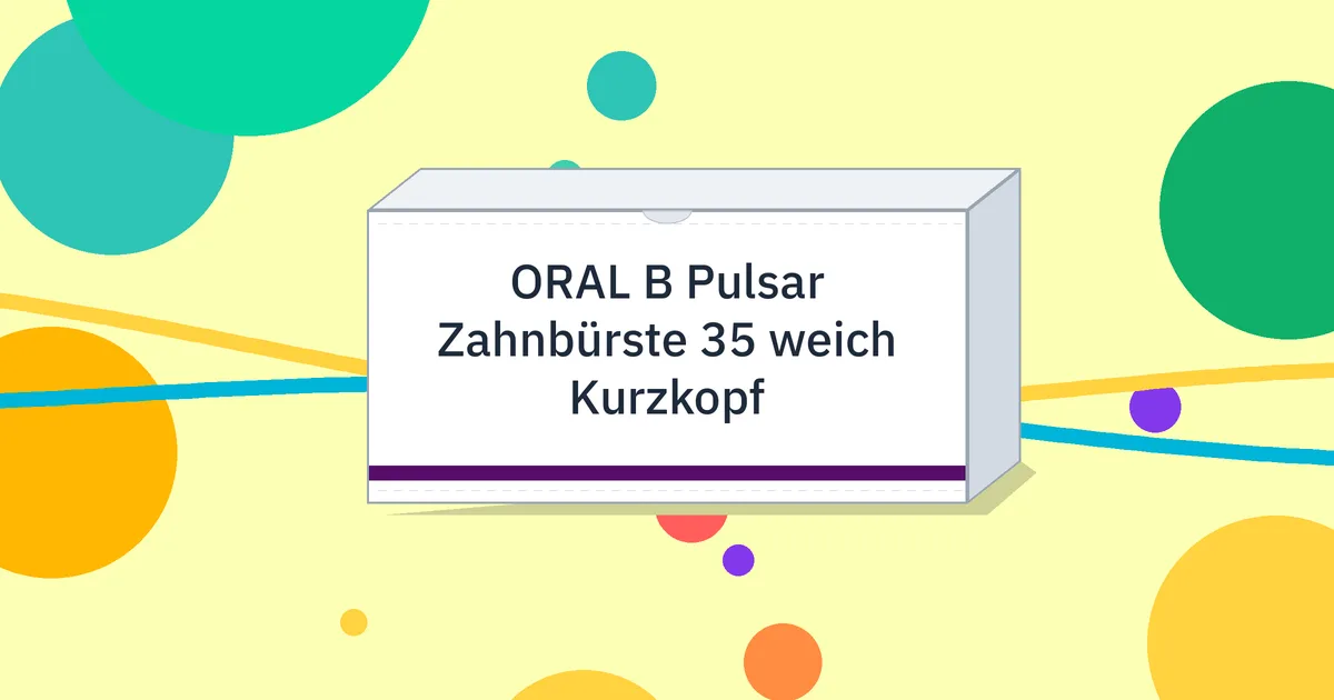 Symbolbild: Packung mit der Aufschrift ORAL B Pulsar Zahnbürste 35 weich Kurzkopf (PZN 05973003) – Verfügbarkeit und Bezug in Apotheken in Frankfurt am Main