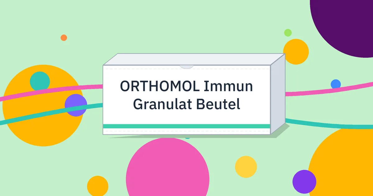 Symbolbild: Packung mit der Aufschrift ORTHOMOL Immun Granulat Beutel (PZN 18824730) – Verfügbarkeit und Bezug in Apotheken in Frankfurt am Main