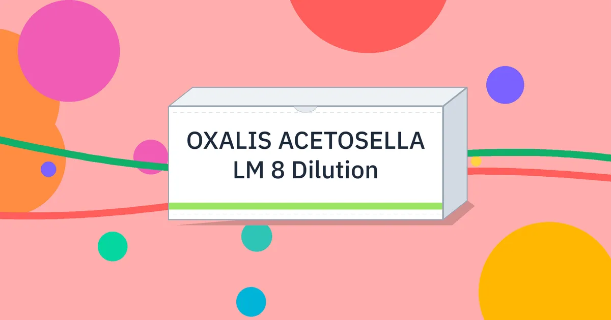 Symbolbild: Packung mit der Aufschrift OXALIS ACETOSELLA LM 8 Dilution (PZN 13628898) – Verfügbarkeit und Bezug in Apotheken in Frankfurt am Main