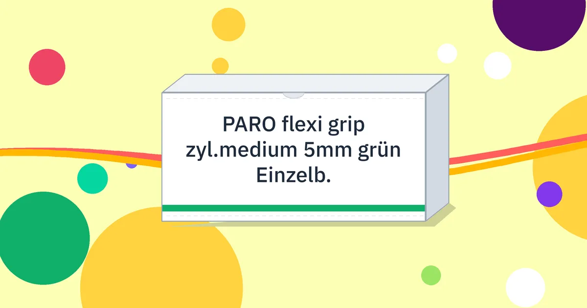 Symbolbild: Packung mit der Aufschrift PARO flexi grip zyl.medium 5mm grün Einzelb. (PZN 17372869) – Verfügbarkeit und Bezug in Apotheken in Frankfurt am Main