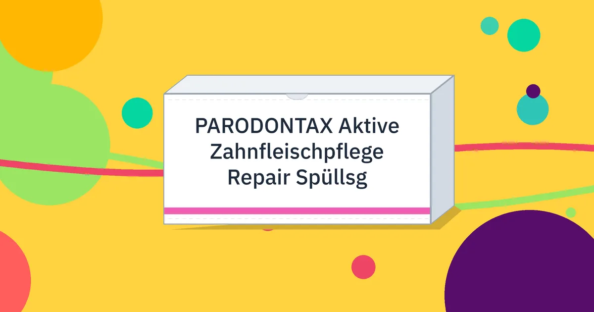 Symbolbild: Packung mit der Aufschrift PARODONTAX Aktive Zahnfleischpflege Repair Spüllsg (PZN 18757790) – Verfügbarkeit und Bezug in Apotheken in Frankfurt am Main