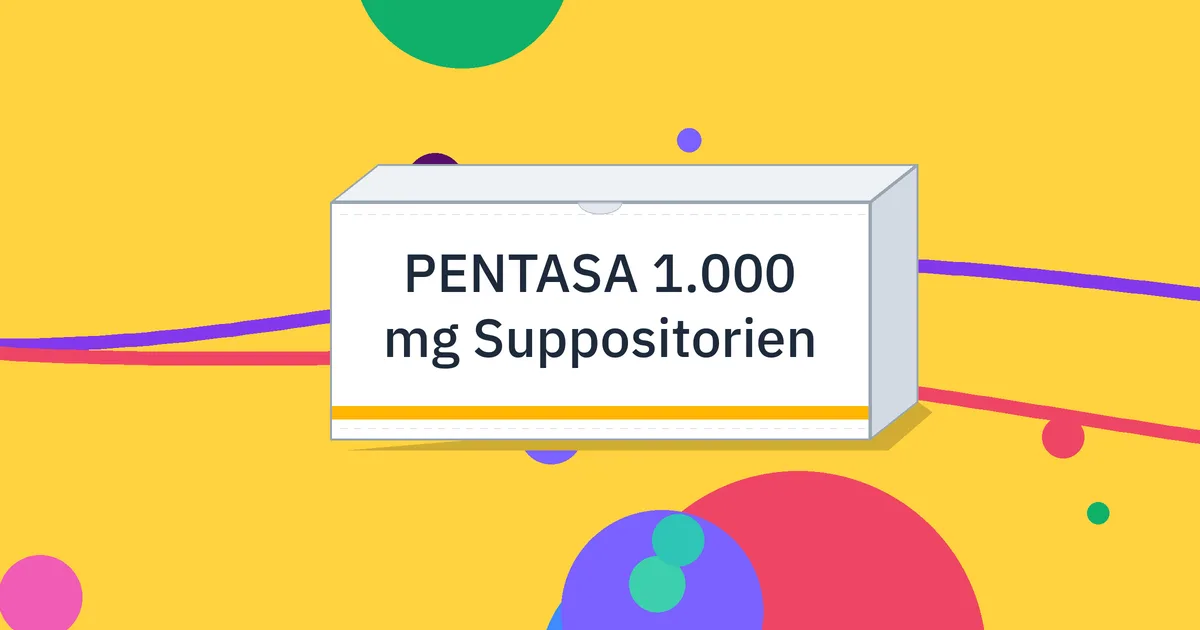 Symbolbild: Packung mit der Aufschrift PENTASA 1.000 mg Suppositorien (PZN 04617080) – Verfügbarkeit und Bezug in Apotheken in Frankfurt am Main