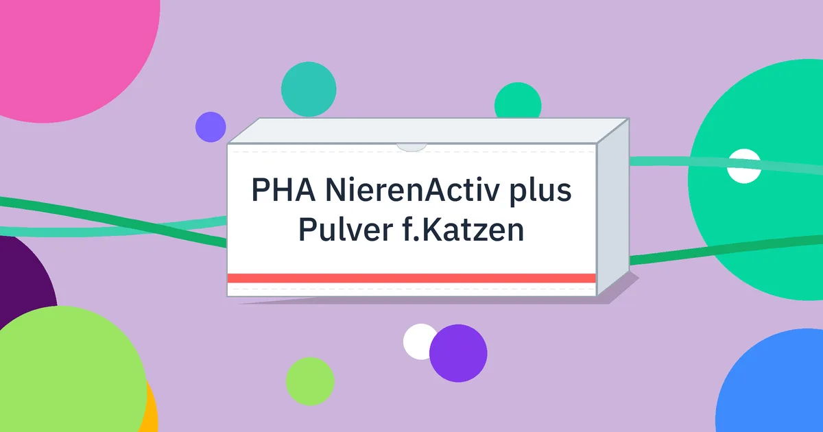 Symbolbild: Packung mit der Aufschrift PHA NierenActiv plus Pulver f.Katzen (PZN 13343670) – Verfügbarkeit und Bezug in Apotheken in Frankfurt am Main
