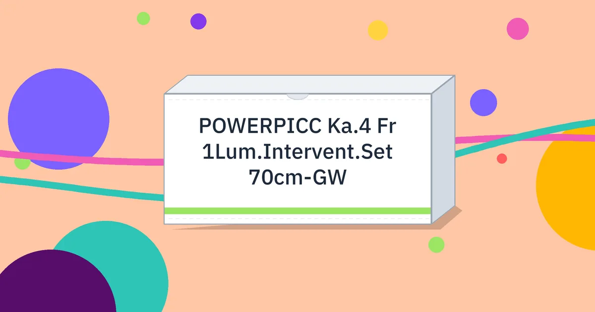 Symbolbild: Packung mit der Aufschrift POWERPICC Ka.4 Fr 1Lum.Intervent.Set 70cm-GW (PZN 12398309) – Verfügbarkeit und Bezug in Apotheken in Frankfurt am Main