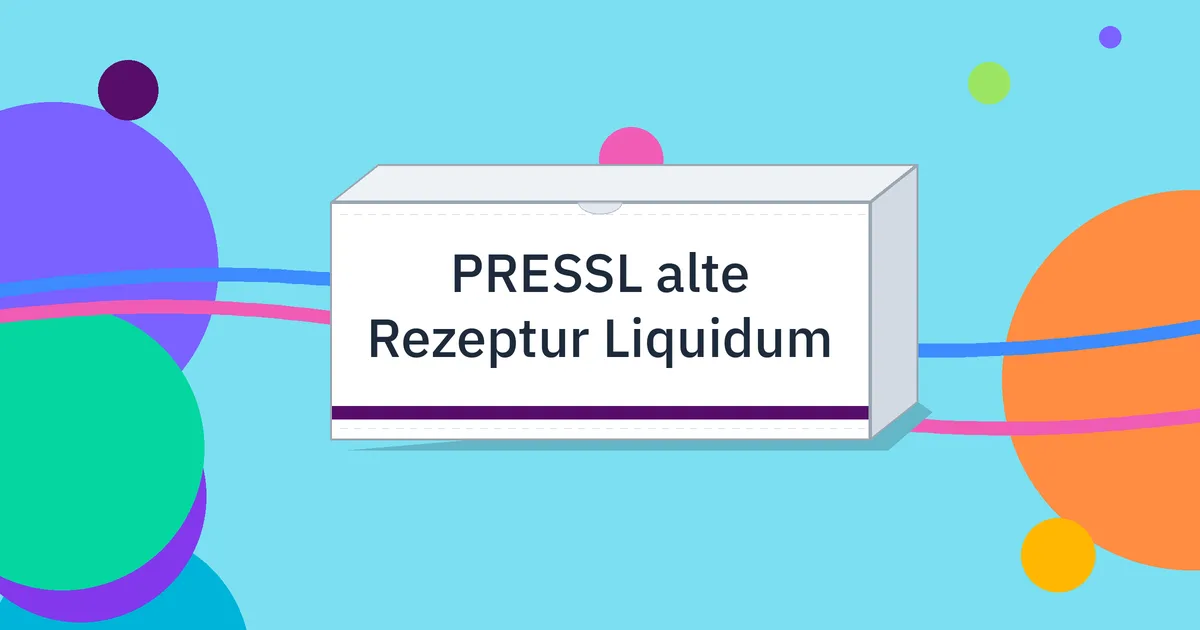 Symbolbild: Packung mit der Aufschrift PRESSL alte Rezeptur Liquidum (PZN 09012996) – Verfügbarkeit und Bezug in Apotheken in Frankfurt am Main