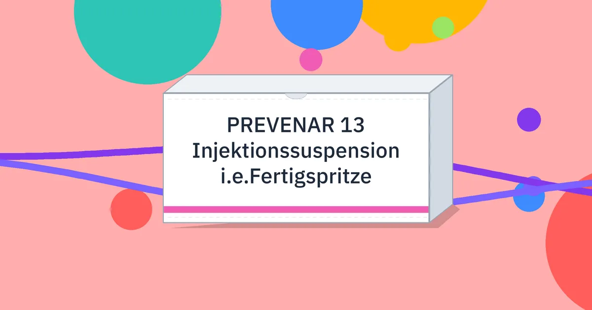 Symbolbild: Packung mit der Aufschrift PREVENAR 13 Injektionssuspension i.e.Fertigspritze (PZN 18157104) – Verfügbarkeit und Bezug in Apotheken in Frankfurt am Main