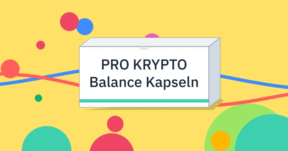 Symbolbild: Packung mit der Aufschrift PRO KRYPTO Balance Kapseln (PZN 16047593) – Verfügbarkeit und Bezug in Apotheken in Frankfurt am Main