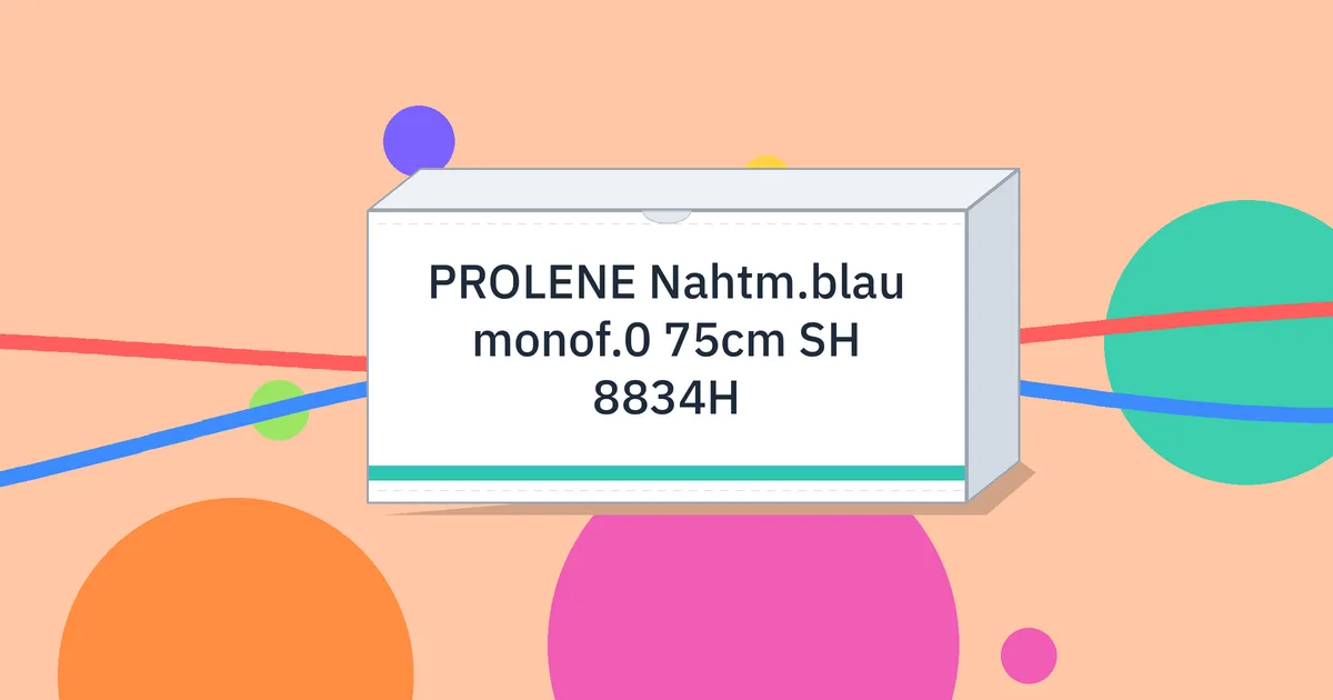 Symbolbild: Packung mit der Aufschrift PROLENE Nahtm.blau monof.0 75cm SH 8834H (PZN 16255943) – Verfügbarkeit und Bezug in Apotheken in Frankfurt am Main