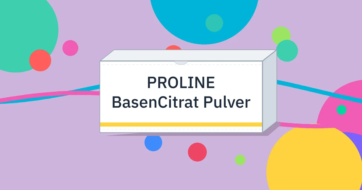 Symbolbild: Packung mit der Aufschrift PROLINE BasenCitrat Pulver (PZN 11006655) – Verfügbarkeit und Bezug in Apotheken in Frankfurt am Main