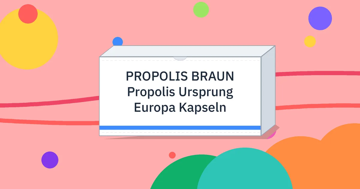 Symbolbild: Packung mit der Aufschrift PROPOLIS BRAUN Propolis Ursprung Europa Kapseln (PZN 15388754) – Verfügbarkeit und Bezug in Apotheken in Frankfurt am Main