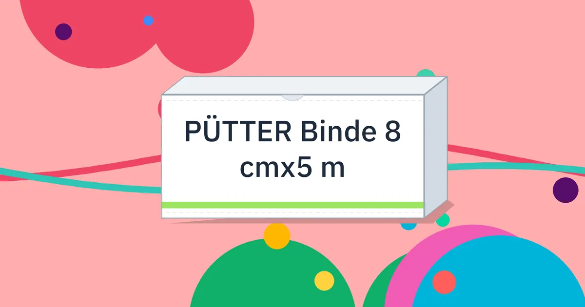 Symbolbild: Packung mit der Aufschrift PÜTTER Binde 8 cmx5 m (PZN 17556693) – Verfügbarkeit und Bezug in Apotheken in Frankfurt am Main