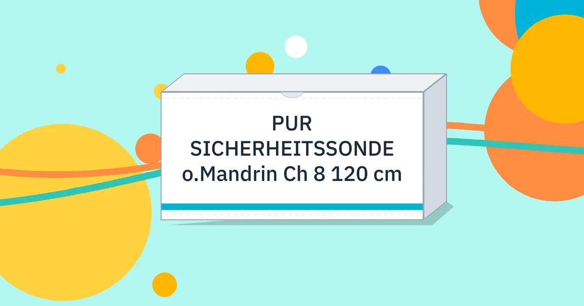 Symbolbild: Packung mit der Aufschrift PUR SICHERHEITSSONDE o.Mandrin Ch 8 120 cm (PZN 13230026) – Verfügbarkeit und Bezug in Apotheken in Frankfurt am Main