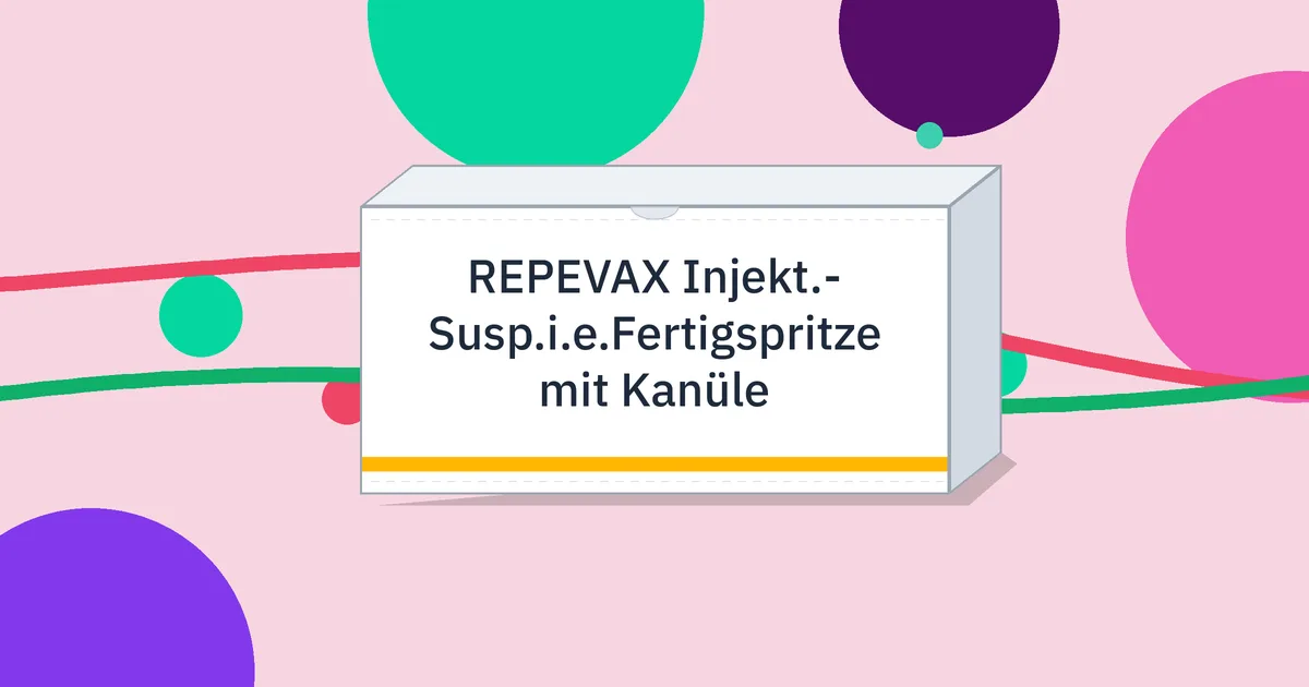 Symbolbild: Packung mit der Aufschrift REPEVAX Injekt.-Susp.i.e.Fertigspritze mit Kanüle (PZN 18762733) – Verfügbarkeit und Bezug in Apotheken in Frankfurt am Main