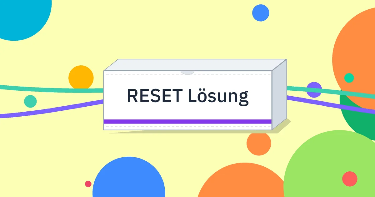 Symbolbild: Packung mit der Aufschrift RESET Lösung (PZN 05021828) – Verfügbarkeit und Bezug in Apotheken in Frankfurt am Main