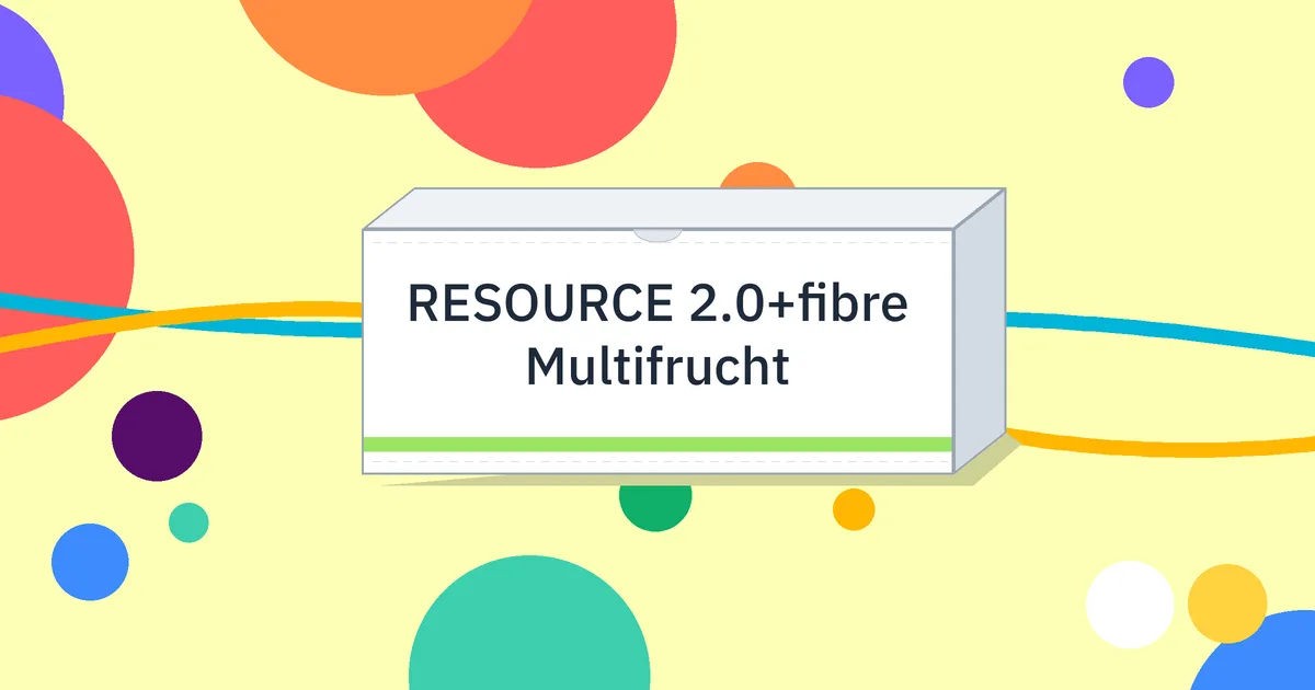 Symbolbild: Packung mit der Aufschrift RESOURCE 2.0+fibre Multifrucht (PZN 12737792) – Verfügbarkeit und Bezug in Apotheken in Frankfurt am Main