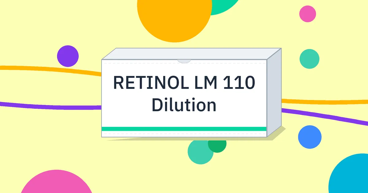 Symbolbild: Packung mit der Aufschrift RETINOL LM 110 Dilution (PZN 13047888) – Verfügbarkeit und Bezug in Apotheken in Frankfurt am Main