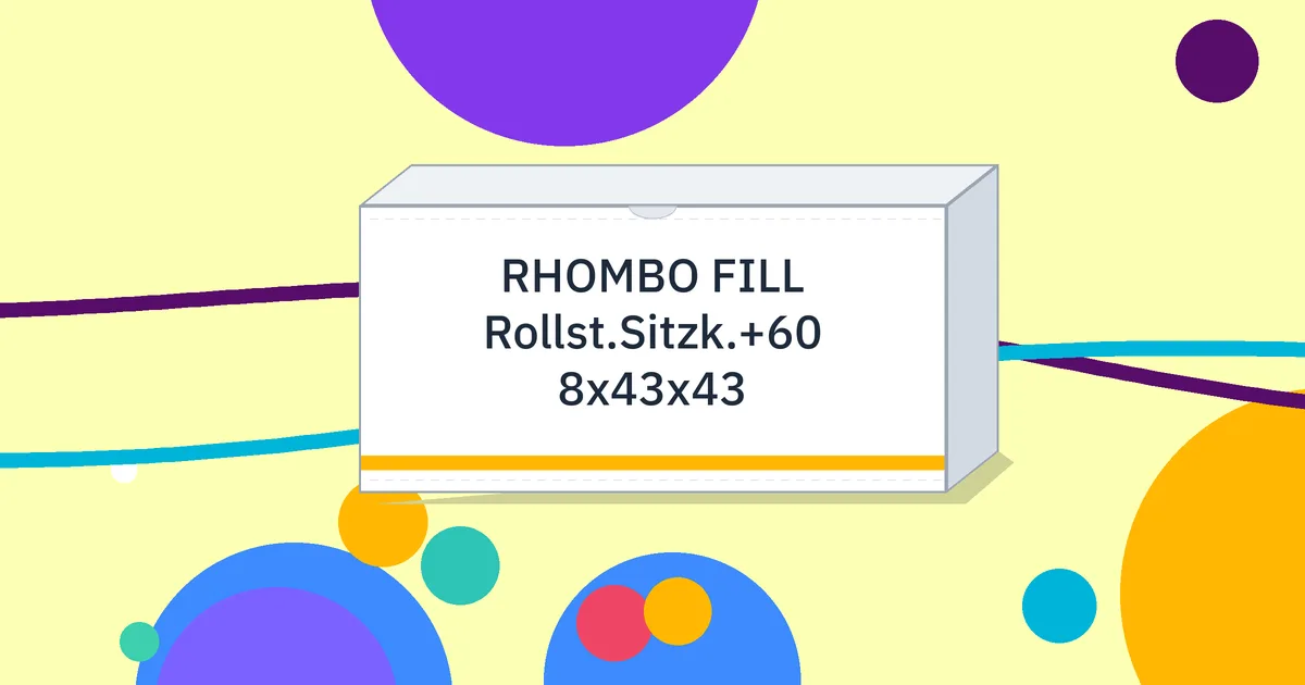 Symbolbild: Packung mit der Aufschrift RHOMBO FILL Rollst.Sitzk.+60 8x43x43 (PZN 03947409) – Verfügbarkeit und Bezug in Apotheken in Frankfurt am Main
