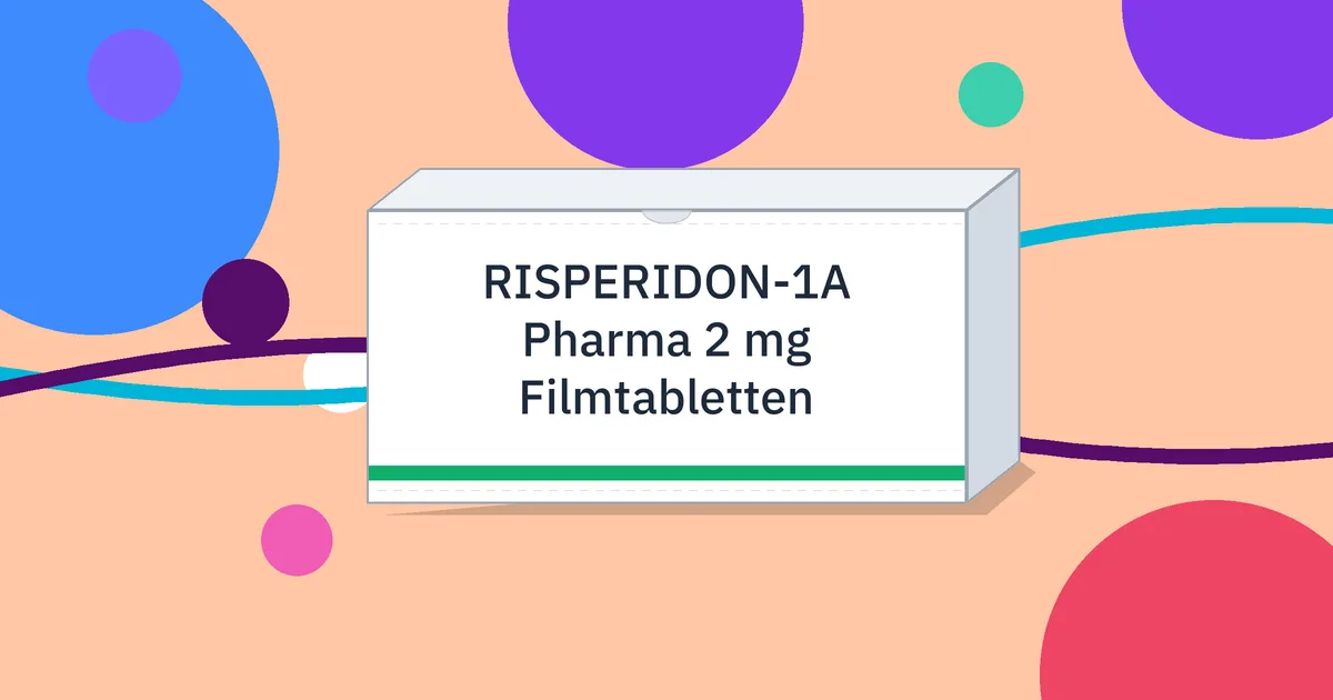 Symbolbild: Packung mit der Aufschrift RISPERIDON-1A Pharma 2 mg Filmtabletten (PZN 05956996) – Verfügbarkeit und Bezug in Apotheken in Frankfurt am Main