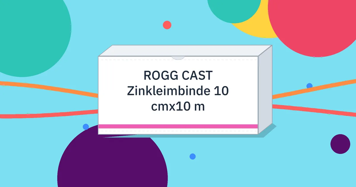 Symbolbild: Packung mit der Aufschrift ROGG CAST Zinkleimbinde 10 cmx10 m (PZN 02710220) – Verfügbarkeit und Bezug in Apotheken in Frankfurt am Main