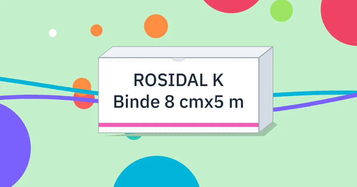 Symbolbild: Packung mit der Aufschrift ROSIDAL K Binde 8 cmx5 m (PZN 00885978) – Verfügbarkeit und Bezug in Apotheken in Frankfurt am Main
