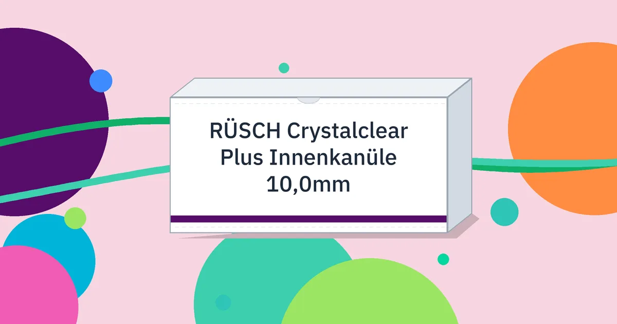 Symbolbild: Packung mit der Aufschrift RÜSCH Crystalclear Plus Innenkanüle 10,0mm (PZN 03434420) – Verfügbarkeit und Bezug in Apotheken in Frankfurt am Main