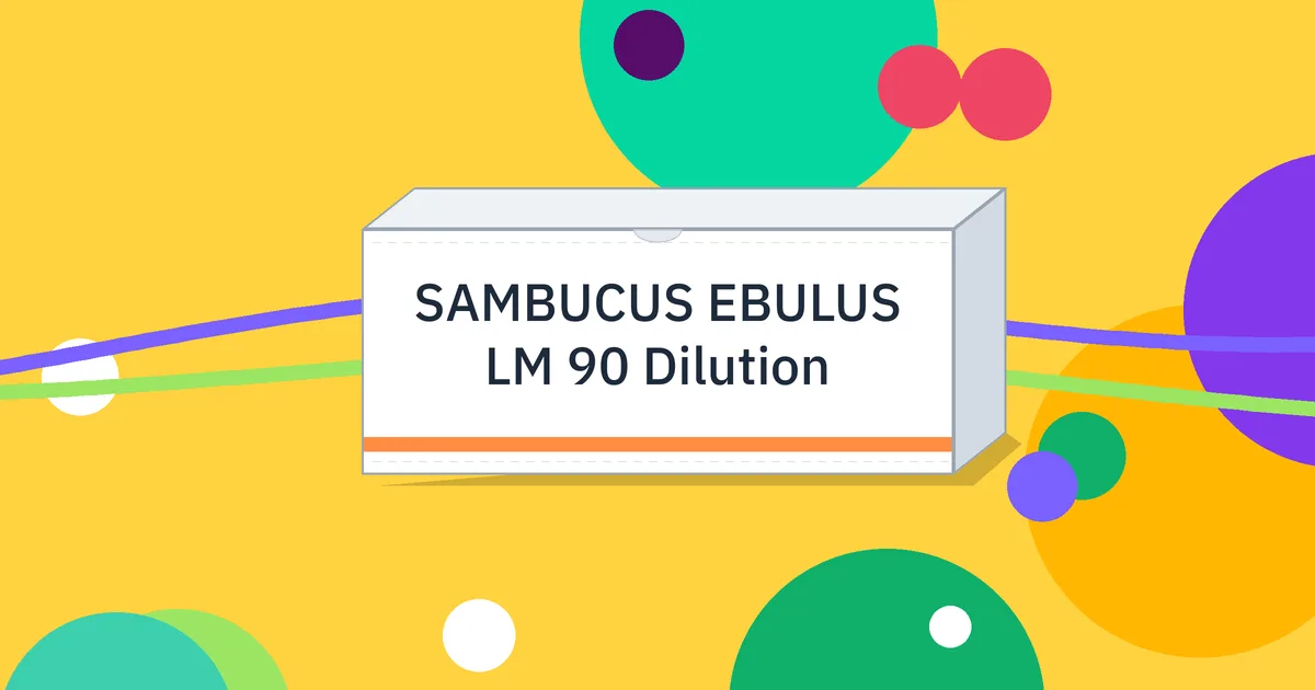 Symbolbild: Packung mit der Aufschrift SAMBUCUS EBULUS LM 90 Dilution (PZN 13180699) – Verfügbarkeit und Bezug in Apotheken in Frankfurt am Main